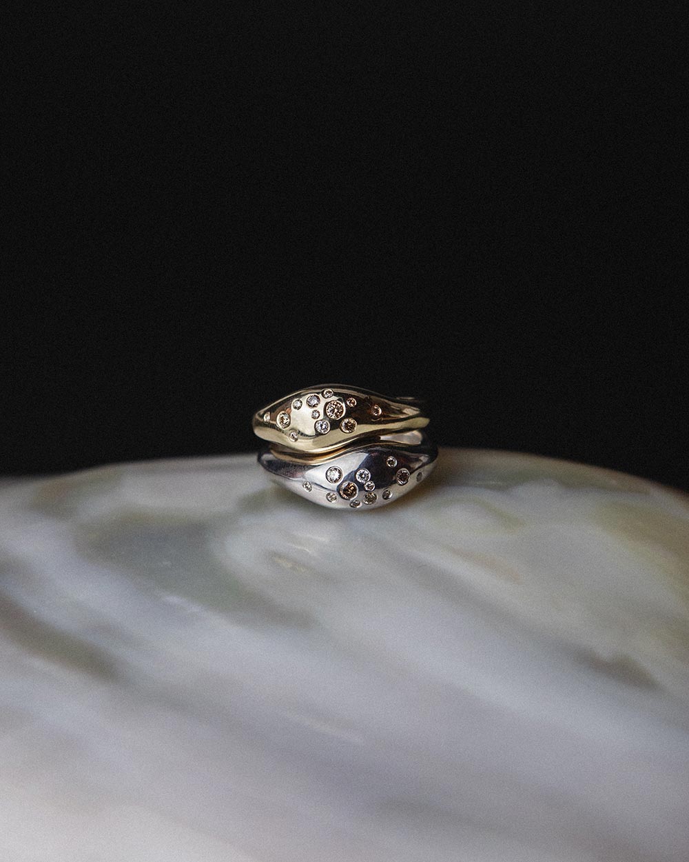 Solid Gold Celestial Diamond Light Ring | King's Cross