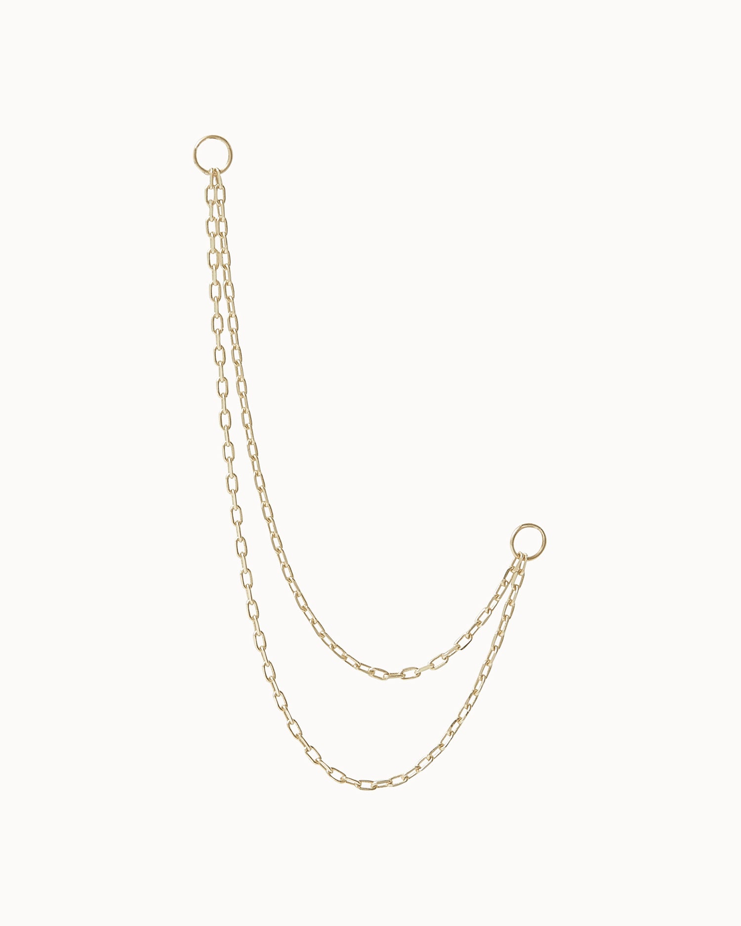 Solid Gold Piercing - Double Drop Chain Charm | King's Cross