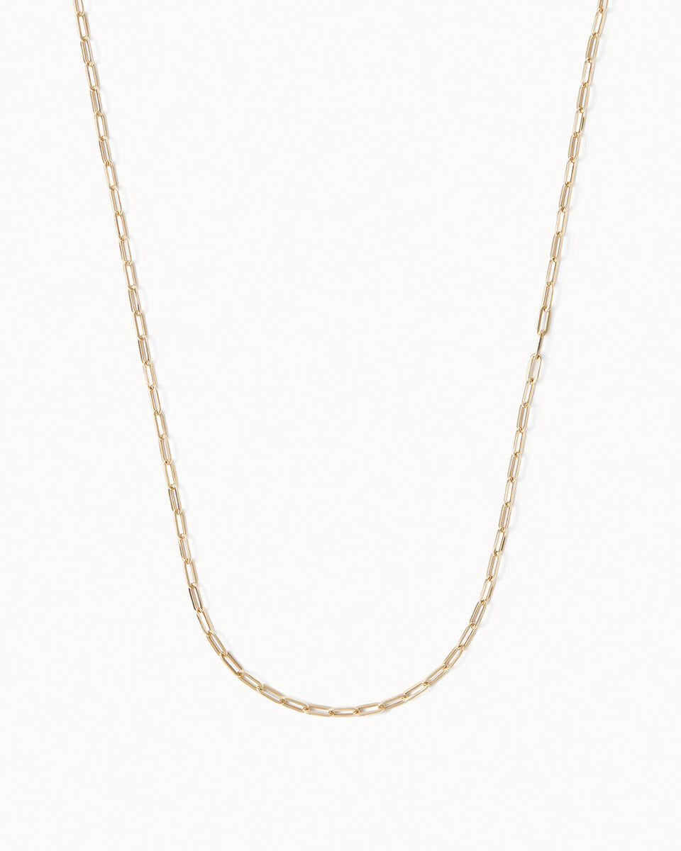 Solid Gold Paper Chain Necklace | Maya Magal London